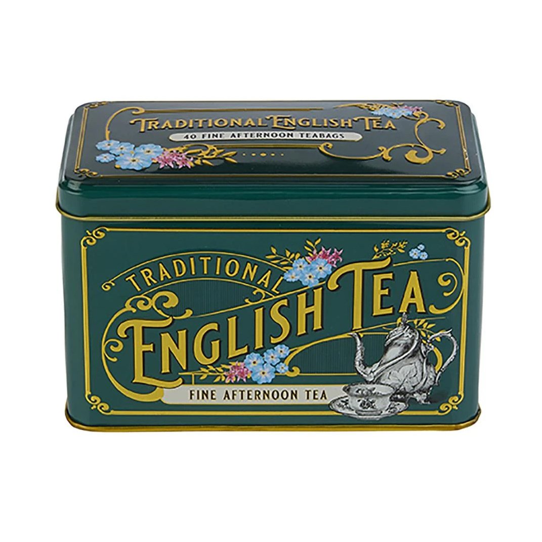 New English Teas Vintage Victorian Bottle-Green Tea Tin with 40 English ...