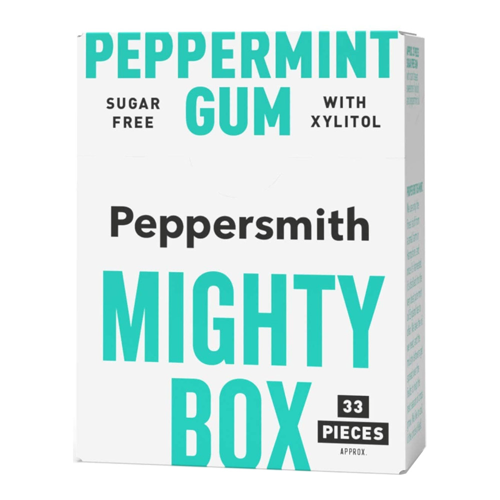 Peppersmith English Peppermint Chewing Gum Mighty Box 50g - mOrganics ...
