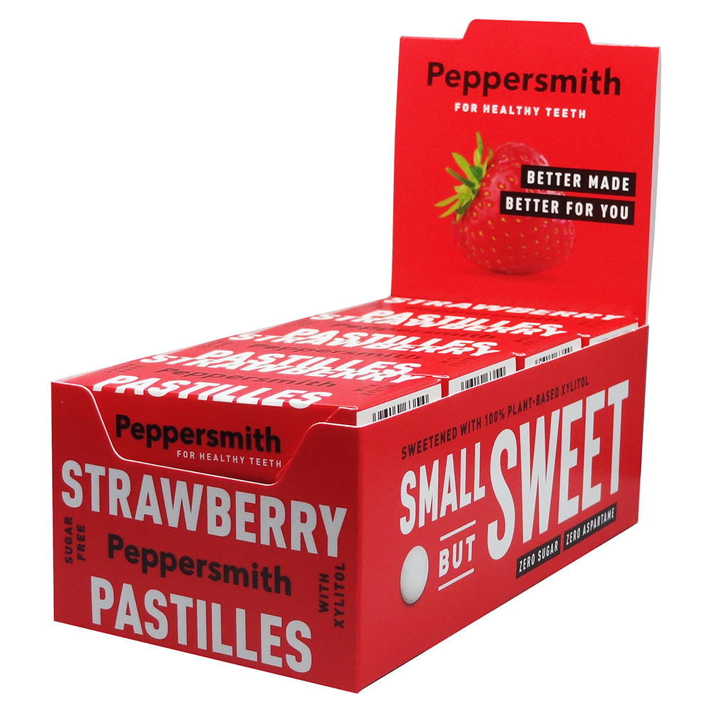 Peppersmith Strawberry Dental Pastilles 12x15g - mOrganics Beauty
