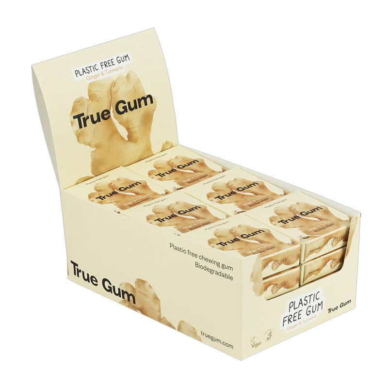 True Gum Plastic Free Chewing Gum - Ginger & Turmeric 21g (Pack of 24 ...